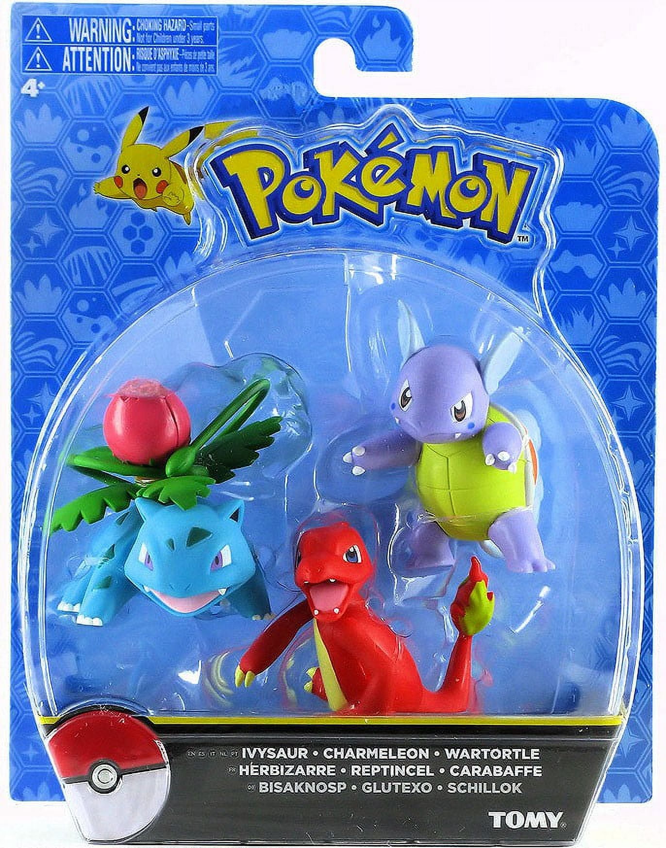 Pokemon Ivysaur, Charmeleon & Wartortle 3" Action Figure 3-Pack ...