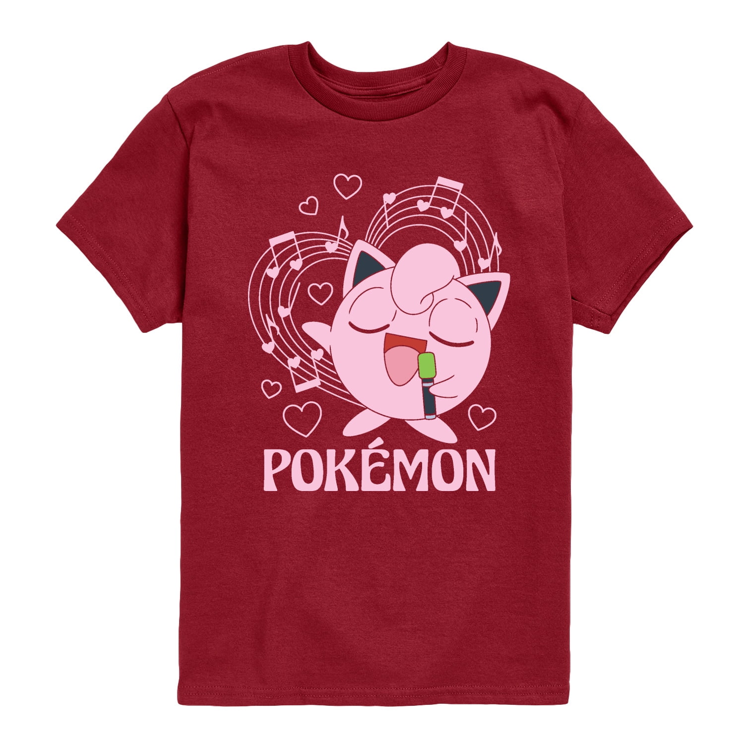 Pokemon - Jigglypuff Heart Music - Youth Boys Short Sleeve Graphic T ...