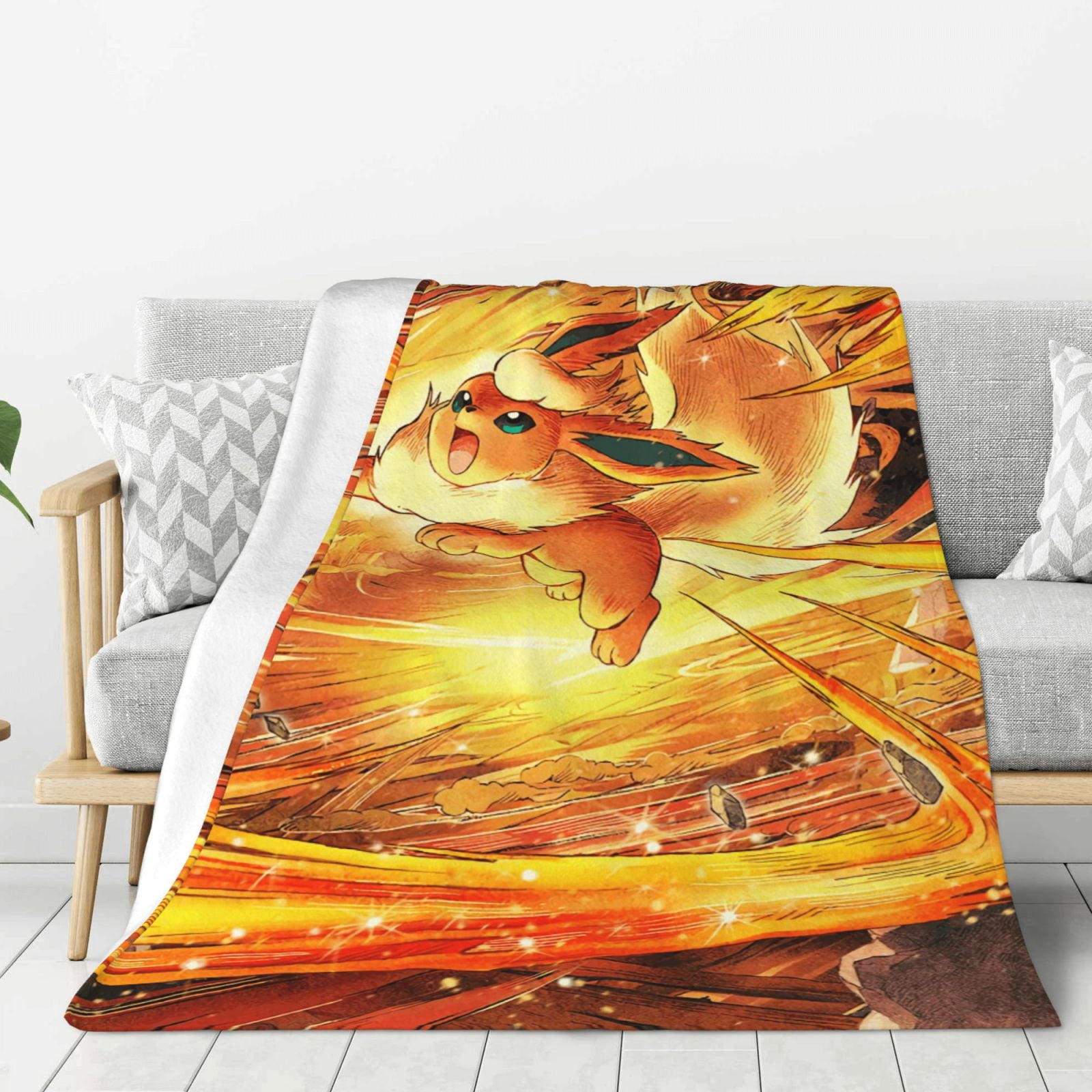 Pokemon Jolteon Throw Blanket for Couch - Soft Cozy Blanket for Women ...