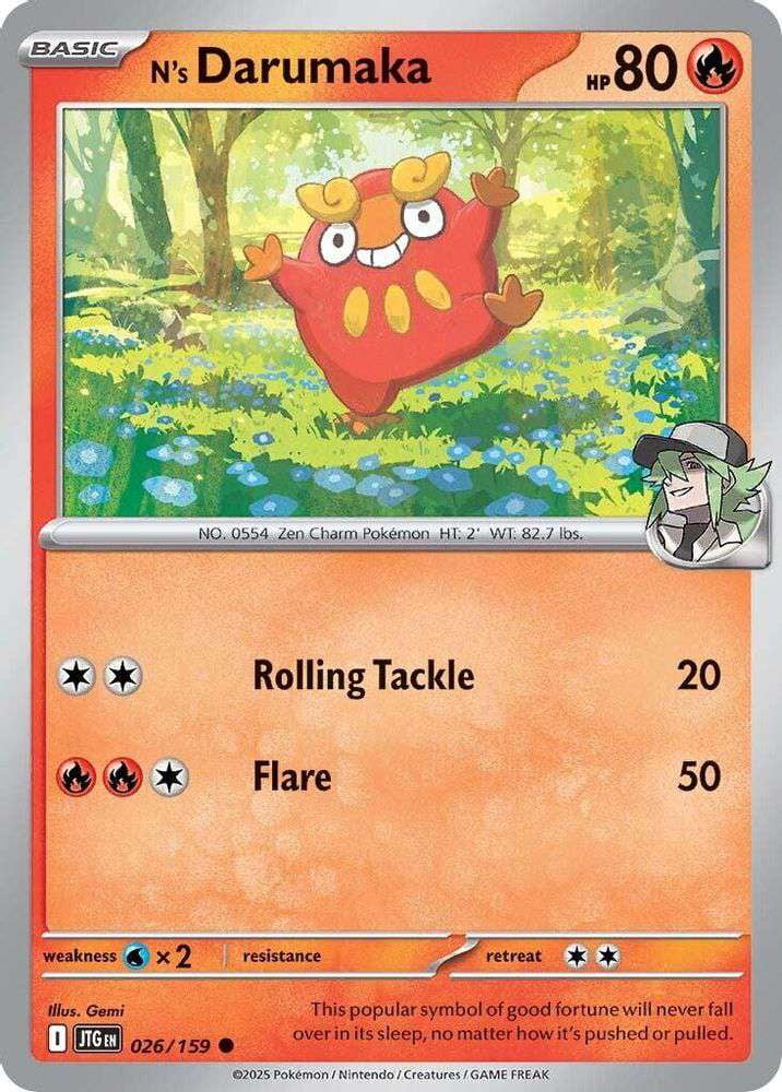 Pokemon Journey Together Common N's Darumaka #26 - Walmart.com