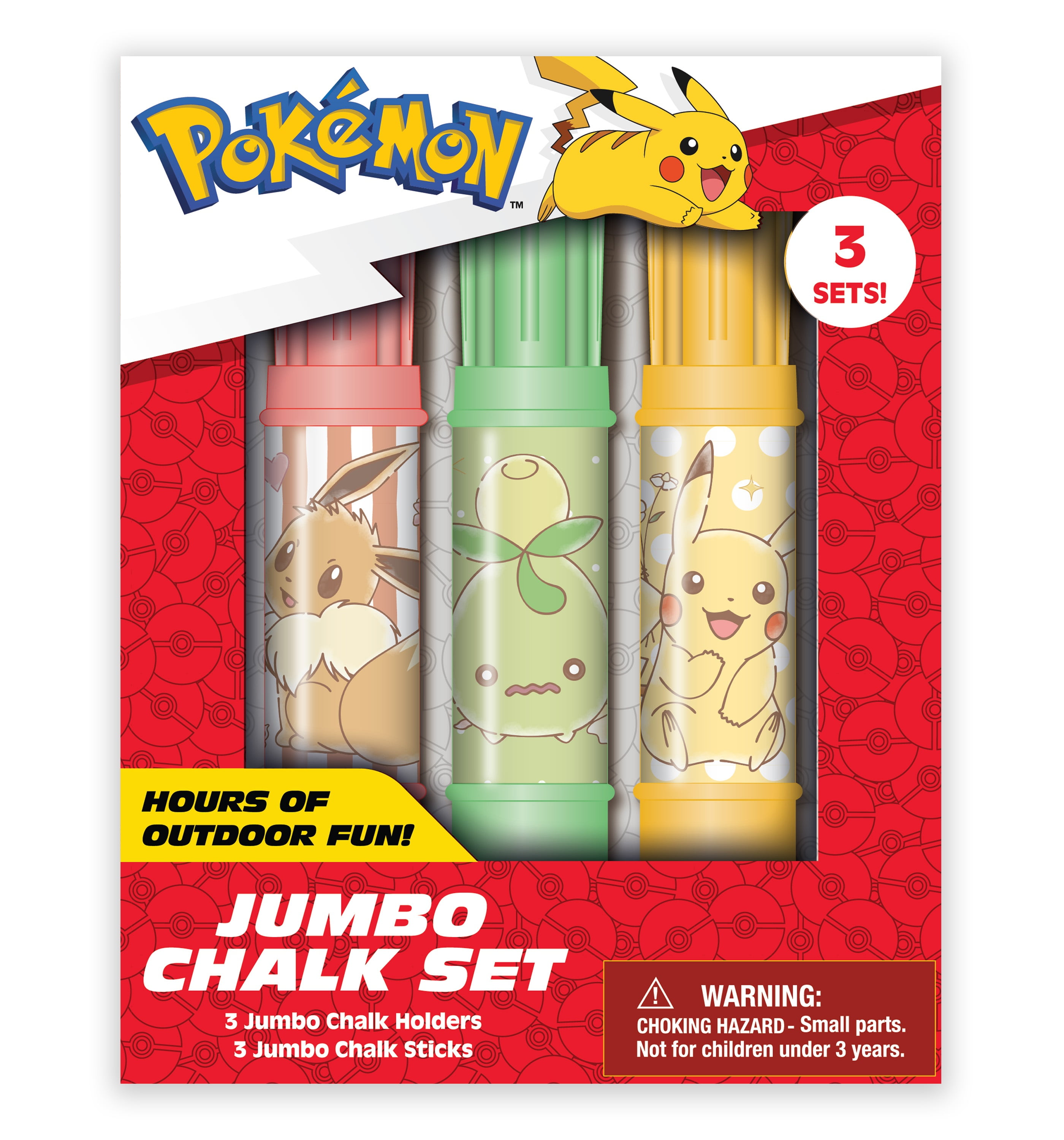 Pokemon Jumbo Chalk Set, Includes 3 Chalk Holders, Multi-Color, The ...