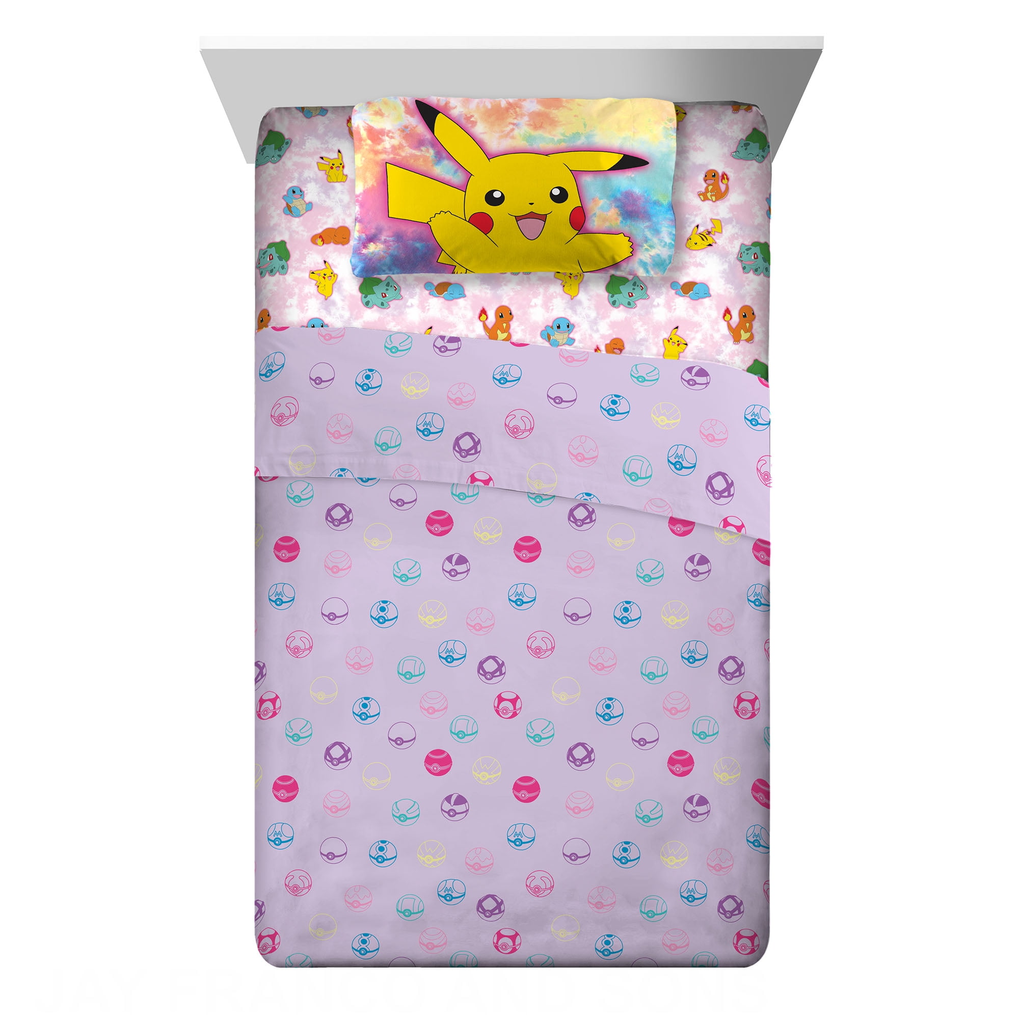 Pokemon Kids Full Sheet Set, Gaming Bedding, Purple and Pink - Walmart.com
