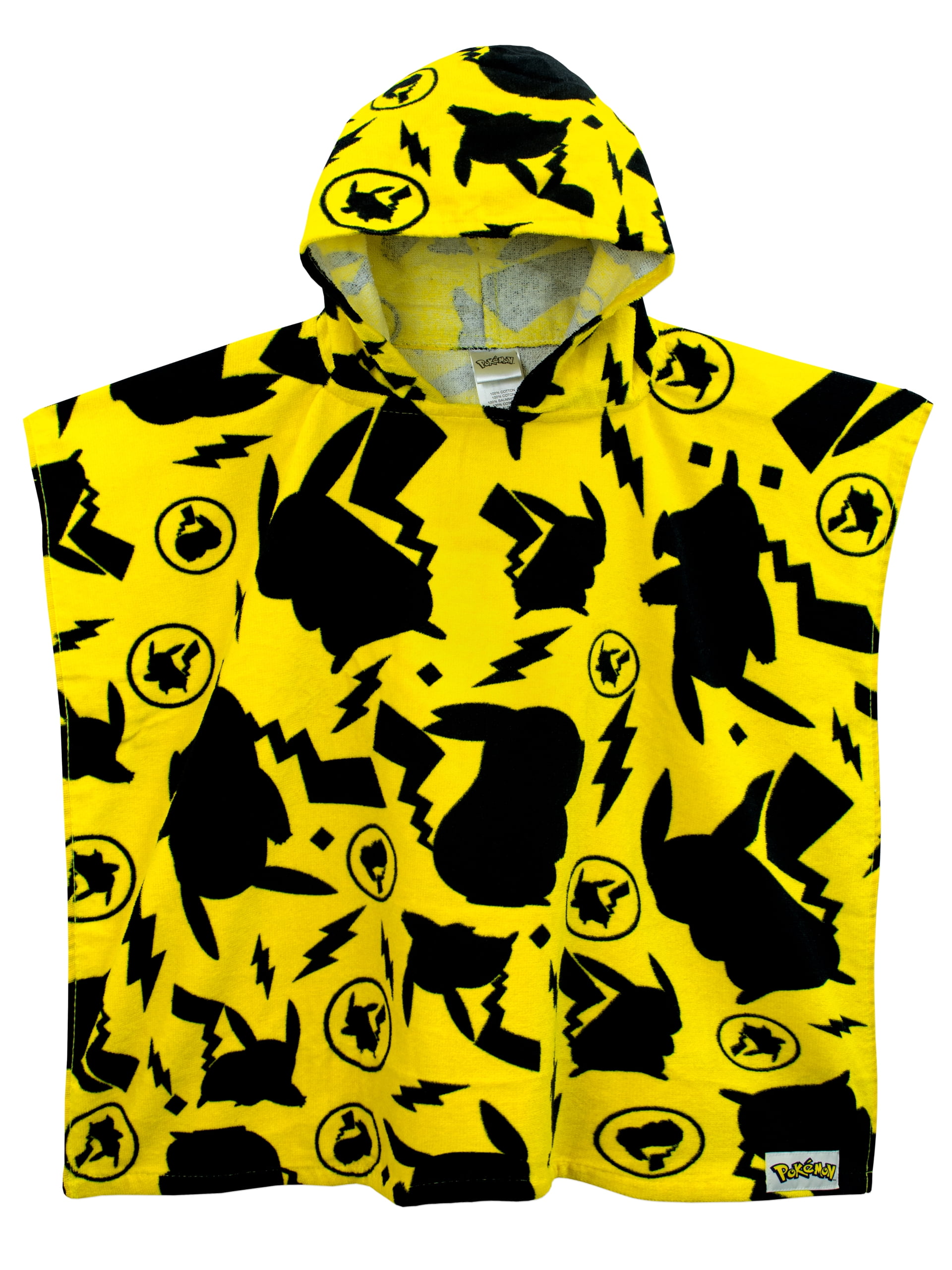 Pokemon Kids Pikachu Hooded Poncho Towel Yellow One Size - Walmart.com