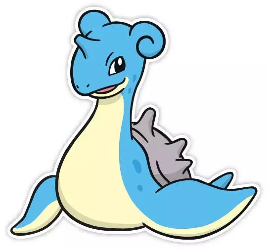 Pokemon Lapras Sticker Cartoon Phone Decal Water Bottle Stickers Car ...