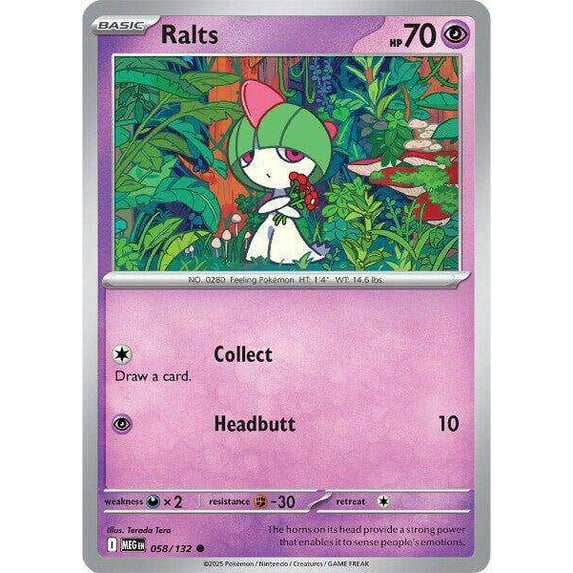 Pokemon ME01: Mega Evolution Common Ralts #58 - Walmart.com