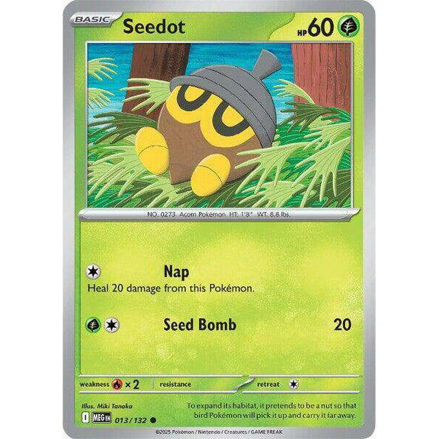 Pokemon ME01: Mega Evolution Common Seedot #13 - Walmart Business Supplies