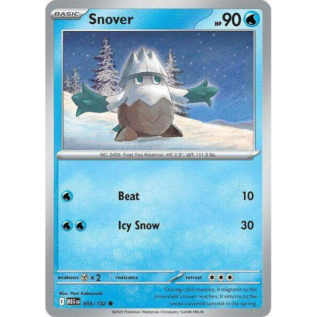 Pokemon ME01: Mega Evolution Common Snover #35 - Walmart Business Supplies