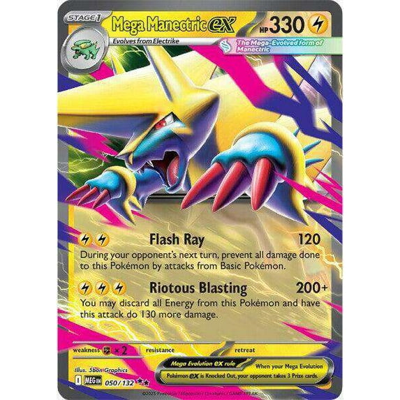 Pokemon ME01: Mega Evolution Double Rare Mega Manectric ex #50 ...