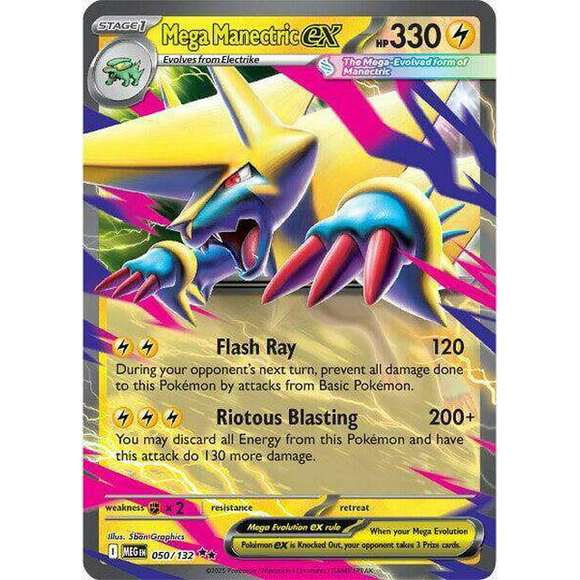 Pokemon ME01: Mega Evolution Double Rare Mega Manectric ex #50 ...