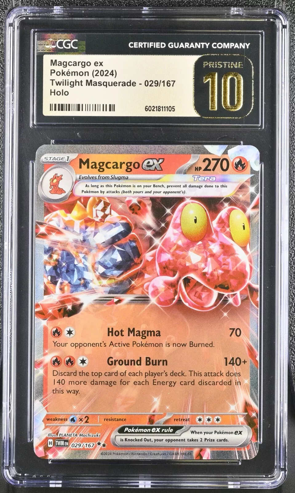 Pokemon Magcargo Ex Graded Pristine Cgc 10 - Walmart.com