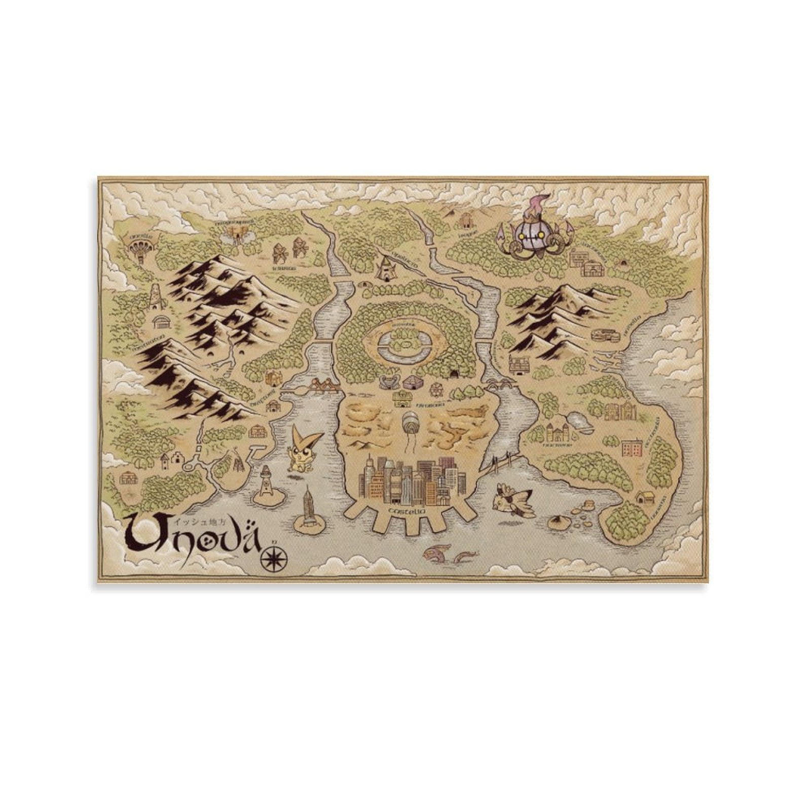 Pokemon Maps in Tolkien's Style Adam Rufino Canvas Art Poster And Wall ...