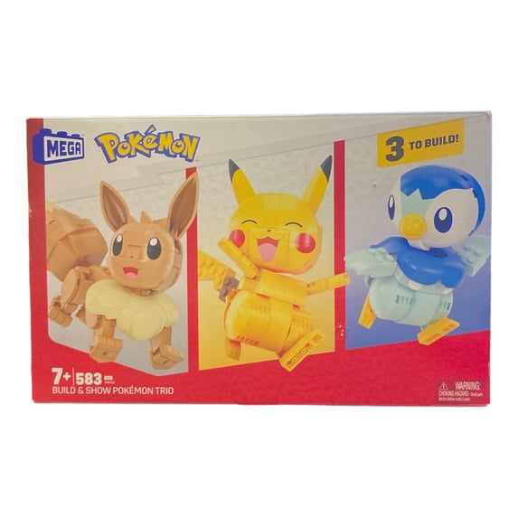 "Pokemon Mega Construx Trio, 583-Piece Building Set, Pikachu Eevee ...