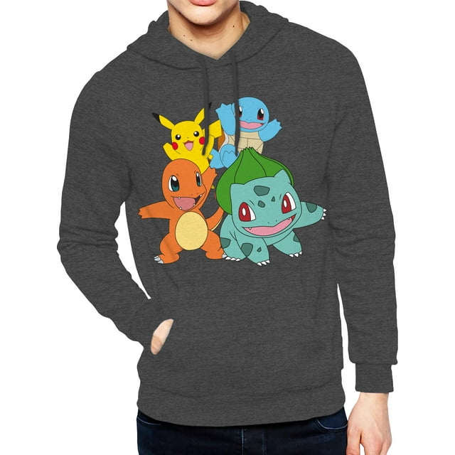 Pokemon, Men's Apparel Graphic Hoodie Sweatshirt, Starter Squad, Sizes ...