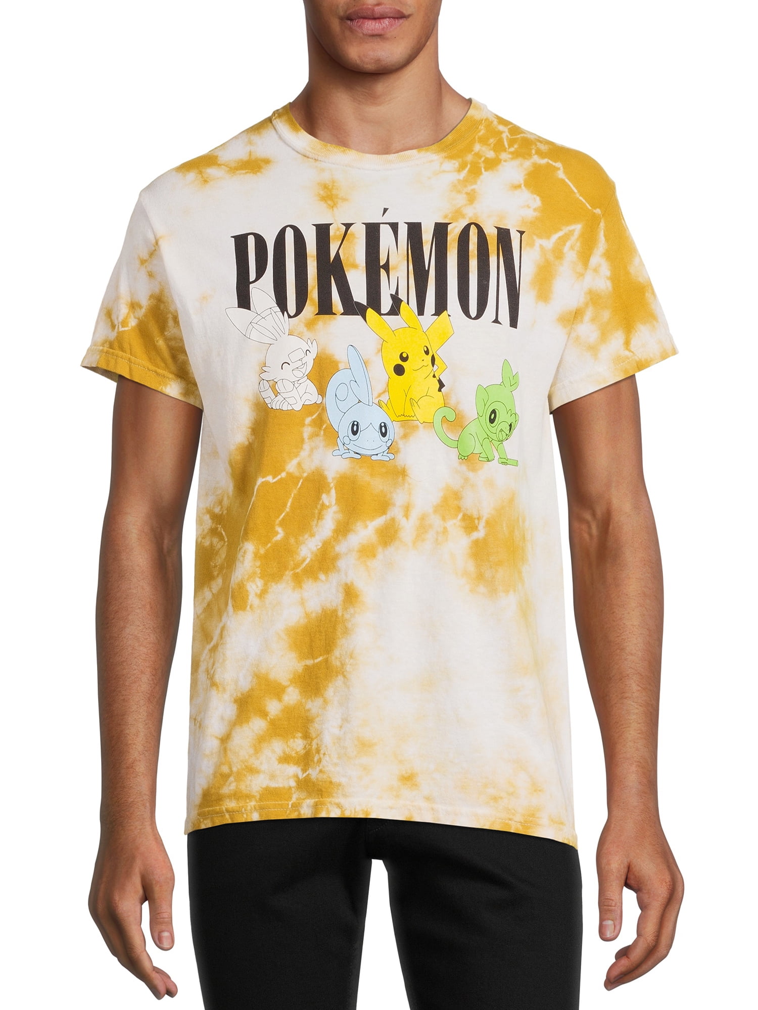 Pokemon Men's Tie Dye Graphic Print T-Shirt, 100% Cotton, Comfortable ...