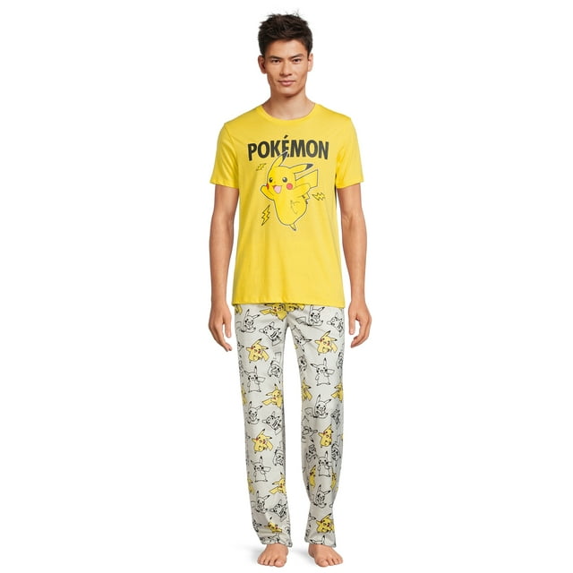 Pokemon Men's Pika Bolt Graphic Tee and Pants Sleep Set, 2-Piece, Sizes ...