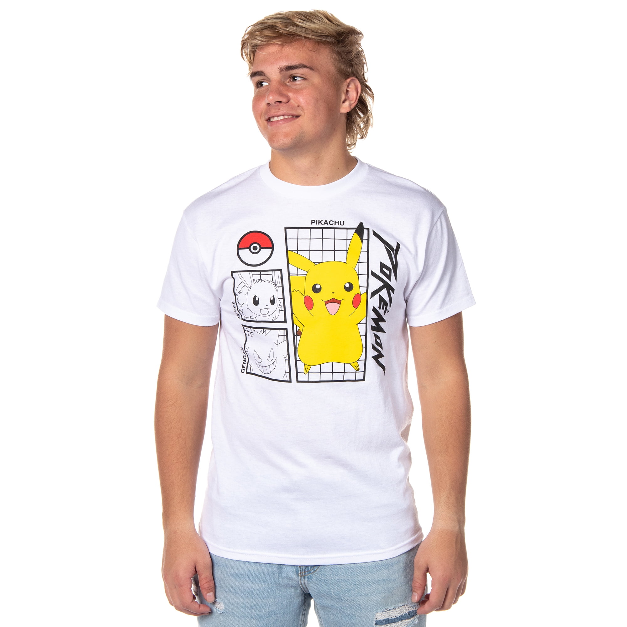 Pokemon Men's Pikachu Eevee And Gengar Adult T-Shirt Tee - Walmart.com