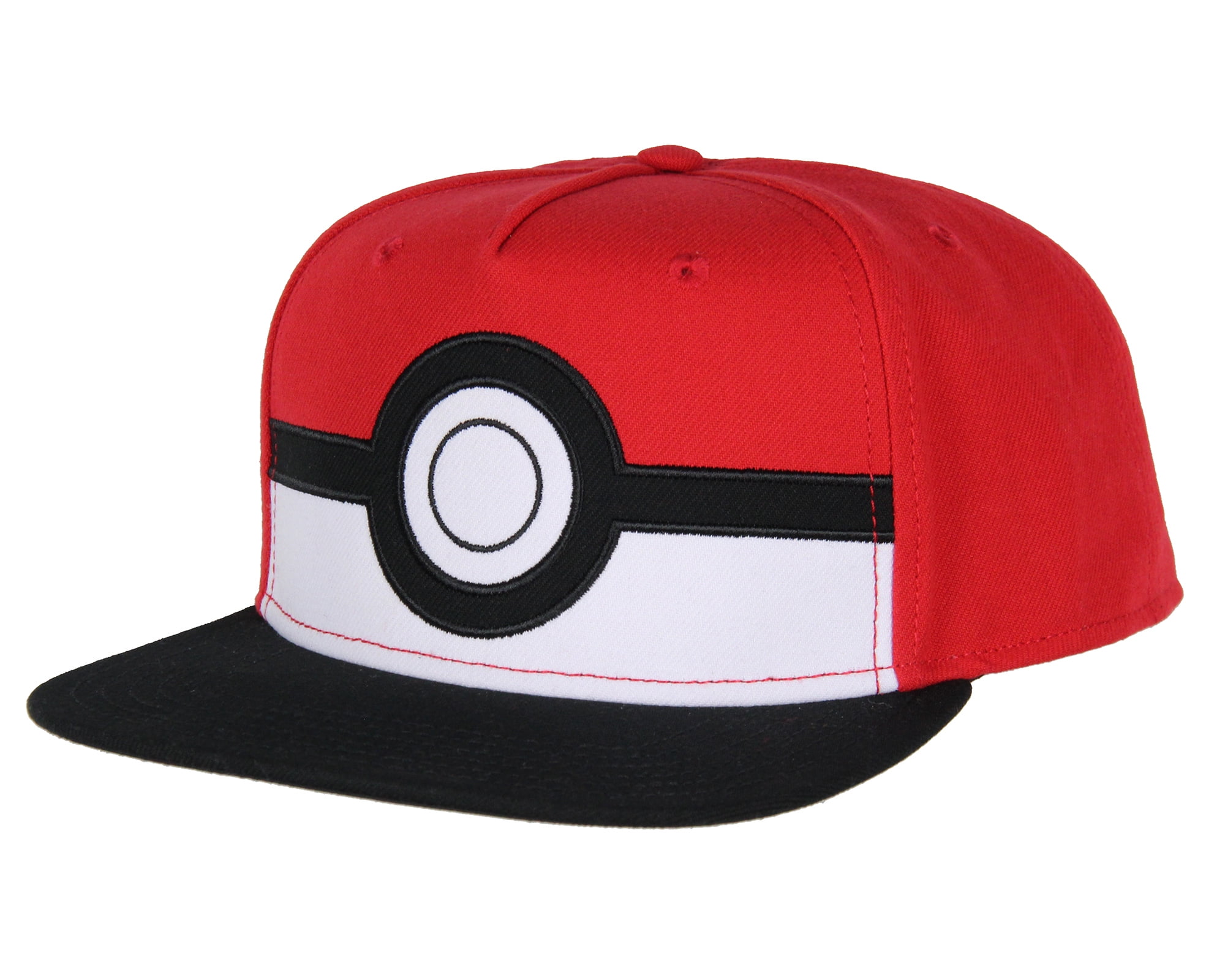 Pokemon Men's Poke Ball Embroidered Logo Flatbill Adjustable Snapback ...