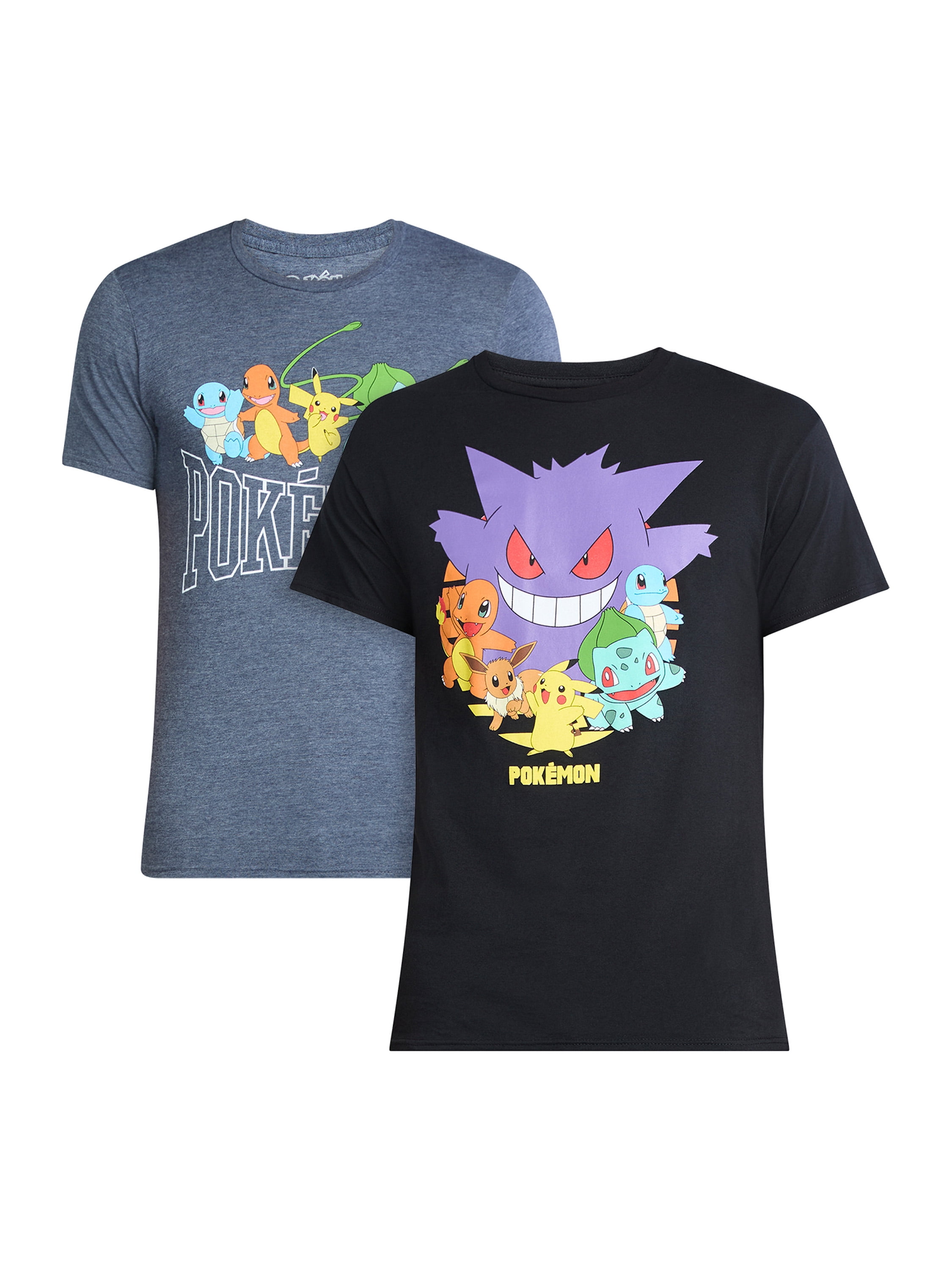 Pokemon Men's and Big Men's Graphic Tee Shirts, 2-Pack, Sizes S-3XL ...