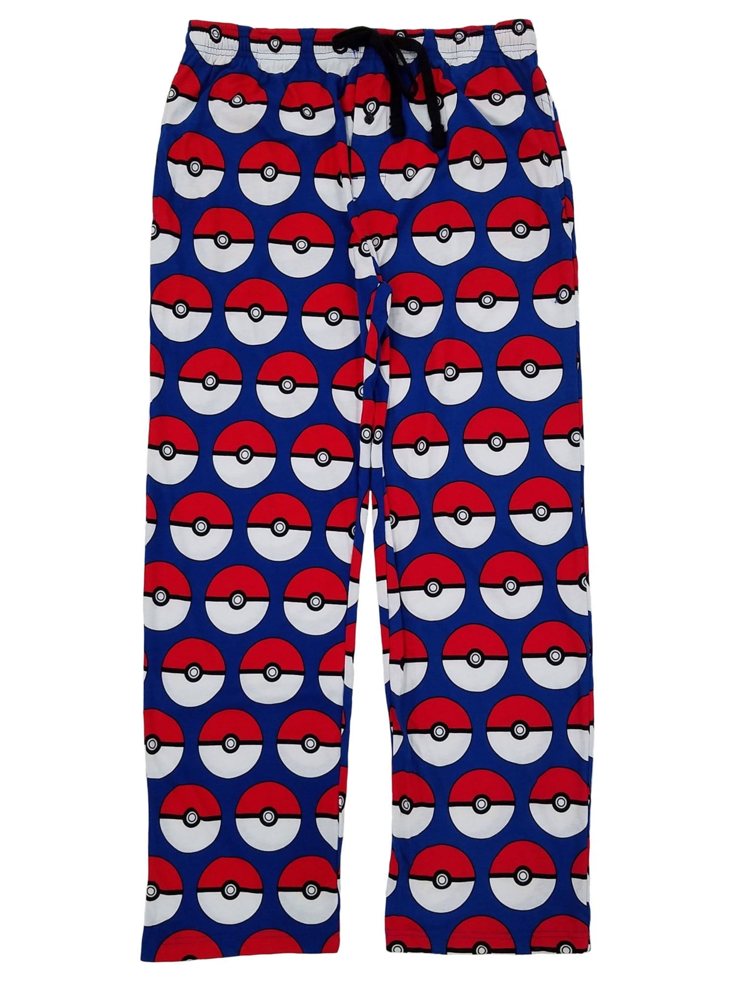 Pokemon Mens Blue Pokeball Print Knit Sleep Pants Lounge Pants Pajama ...