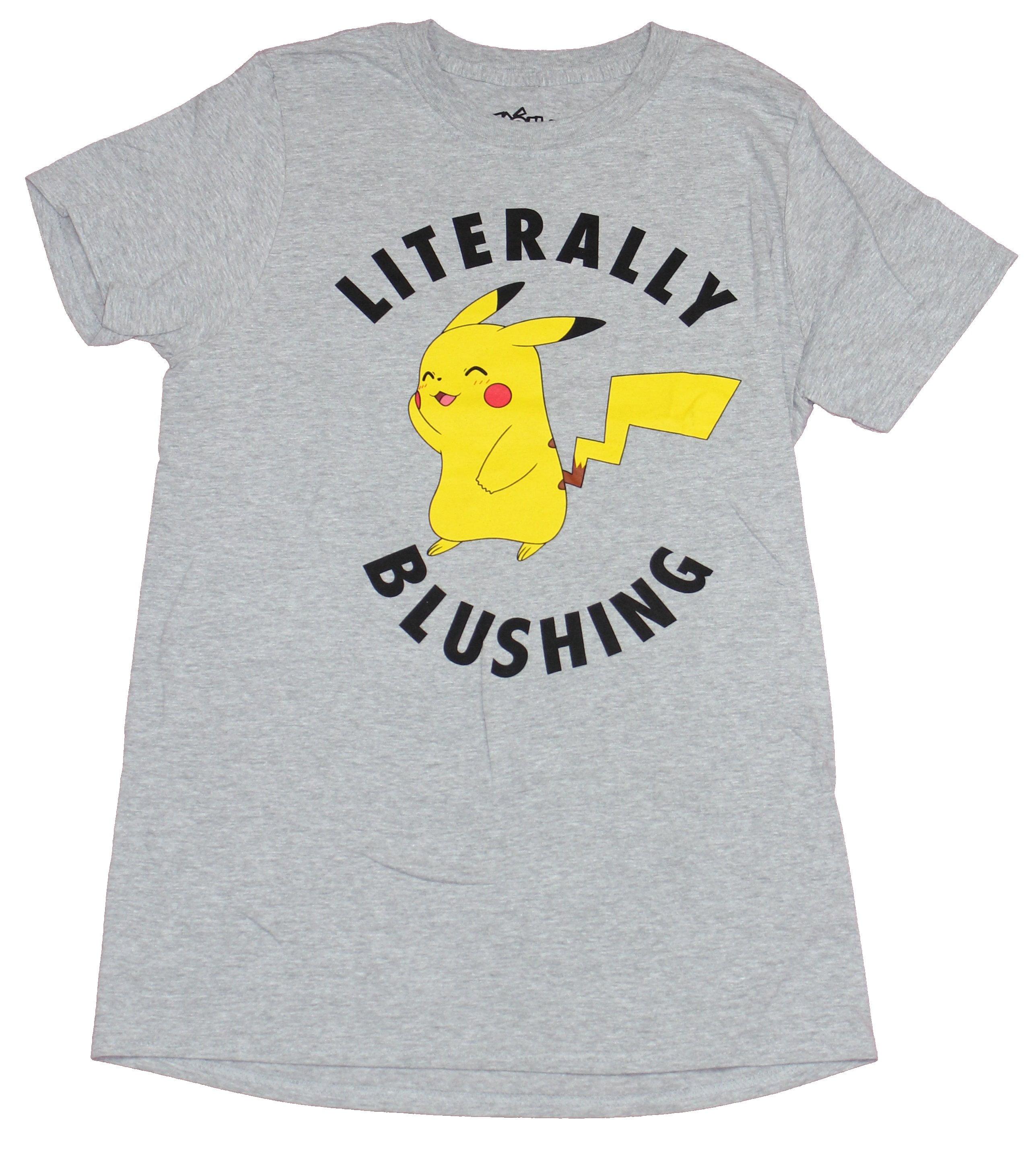 Pokemon Mens T-Shirt - Pikachu Literally Blushing (Small) - Walmart.com