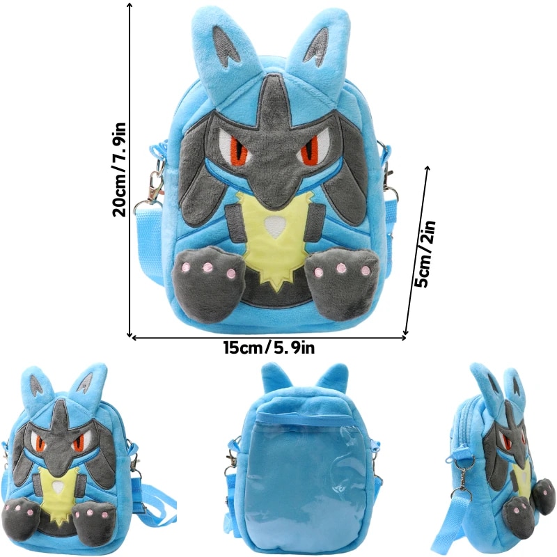 Pokemon Mimikyu Eevee Snorlax Charmander Plush Shoulder Bag Toys Kawaii ...