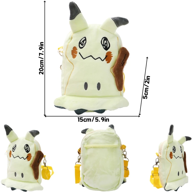 Pokemon Mimikyu Eevee Snorlax Charmander Plush Shoulder Bag Toys Kawaii ...