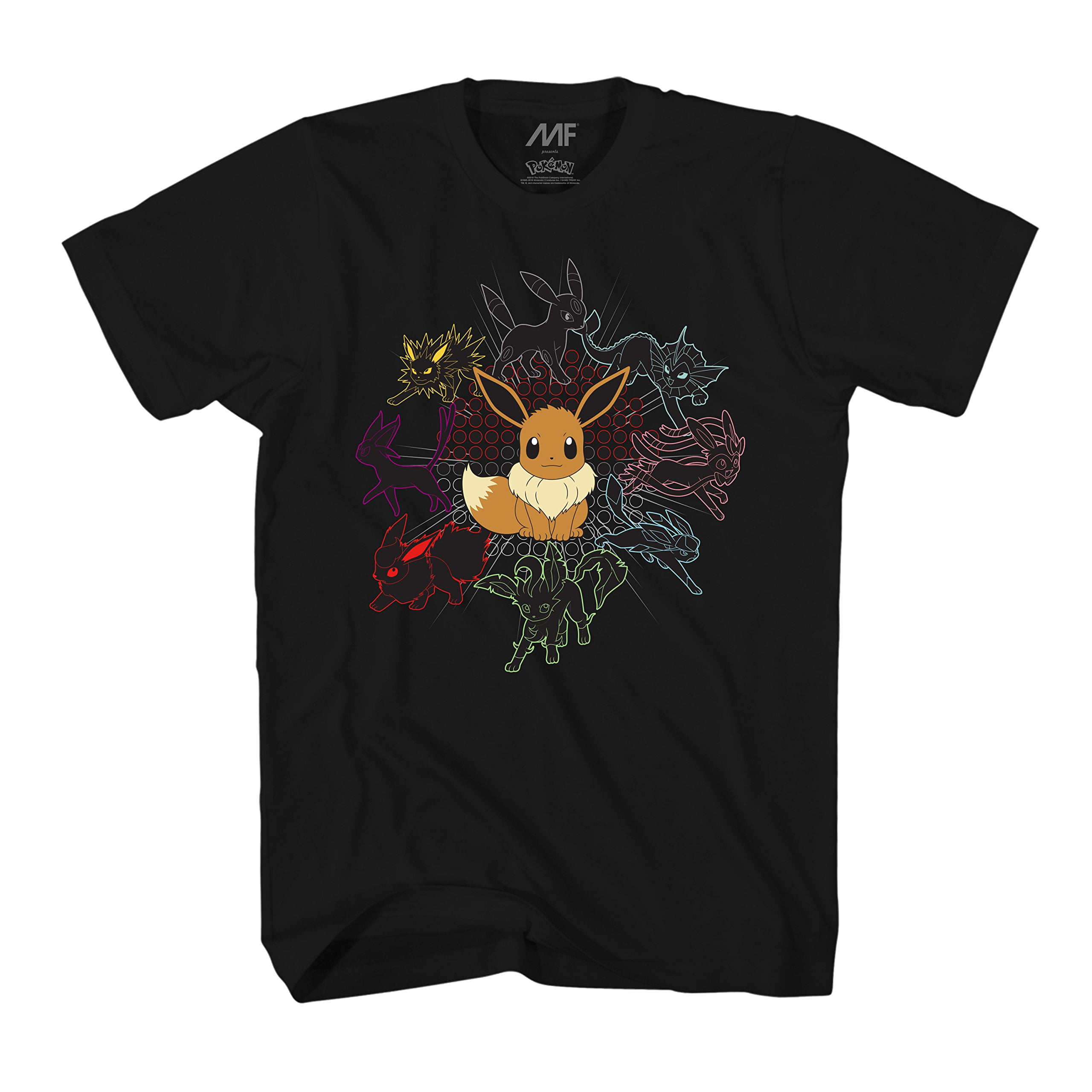 Pokemon Mono Eeveeloutions Eevee T-Shirt (Medium, Adult Black) - Walmart.com