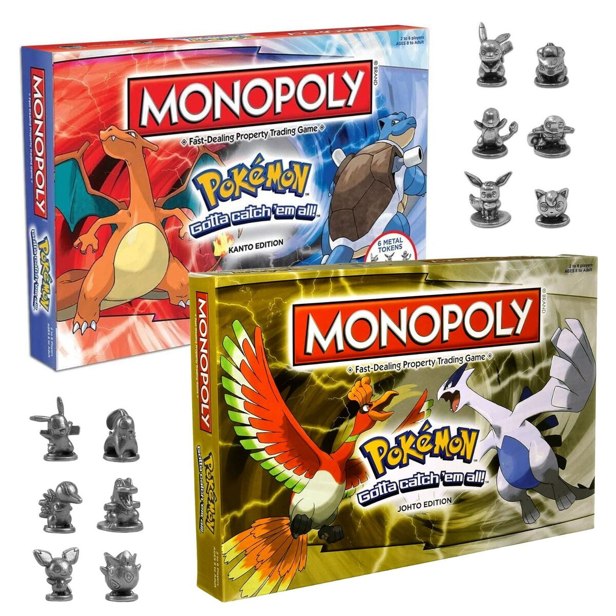 Pokemon Monopoly Board Game Kanto Edition and Johto Edition, 2 sets - Walmart.com