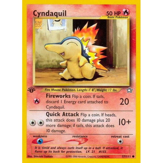 Pokemon Neo Genesis Common Cyndaquil #57 - Walmart.com