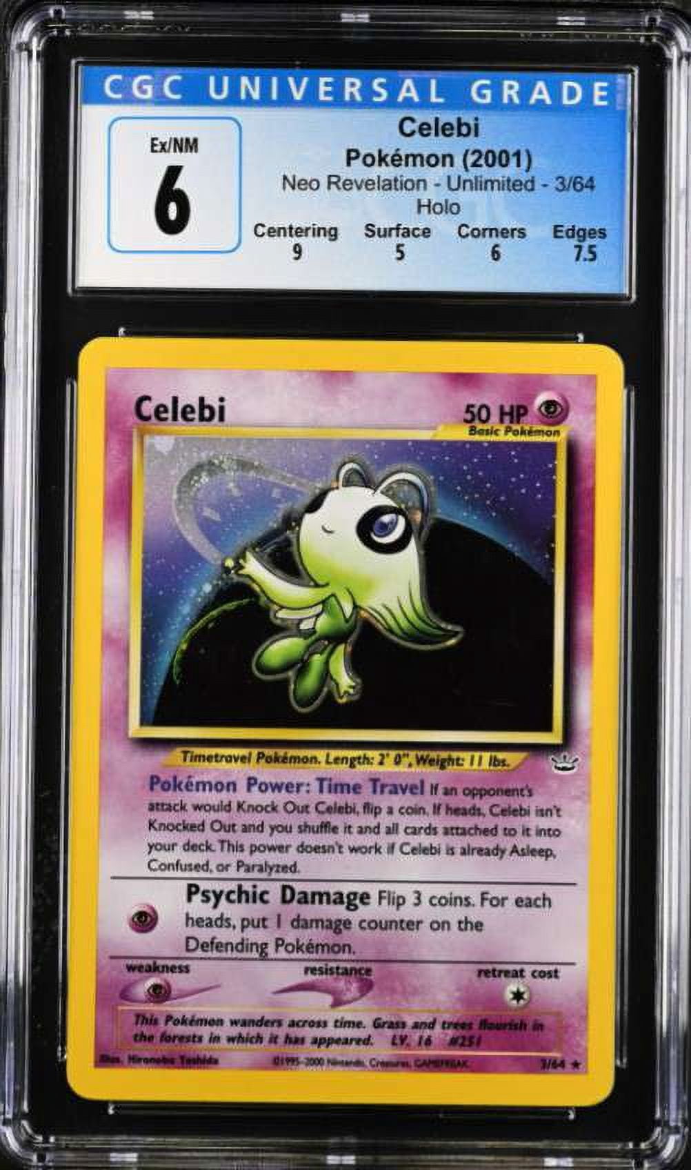 Pokemon Neo Revelation Holo Rare Celebi #3/64 (CGC - Ex/NM 6 ...