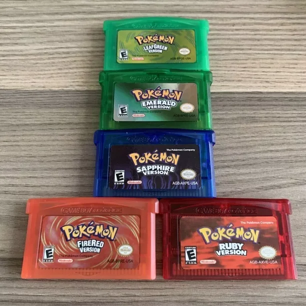 Pokemon Nintendo Game Card Ruby/Sapphire/Emerald/Fire Red/Green Leaf ...