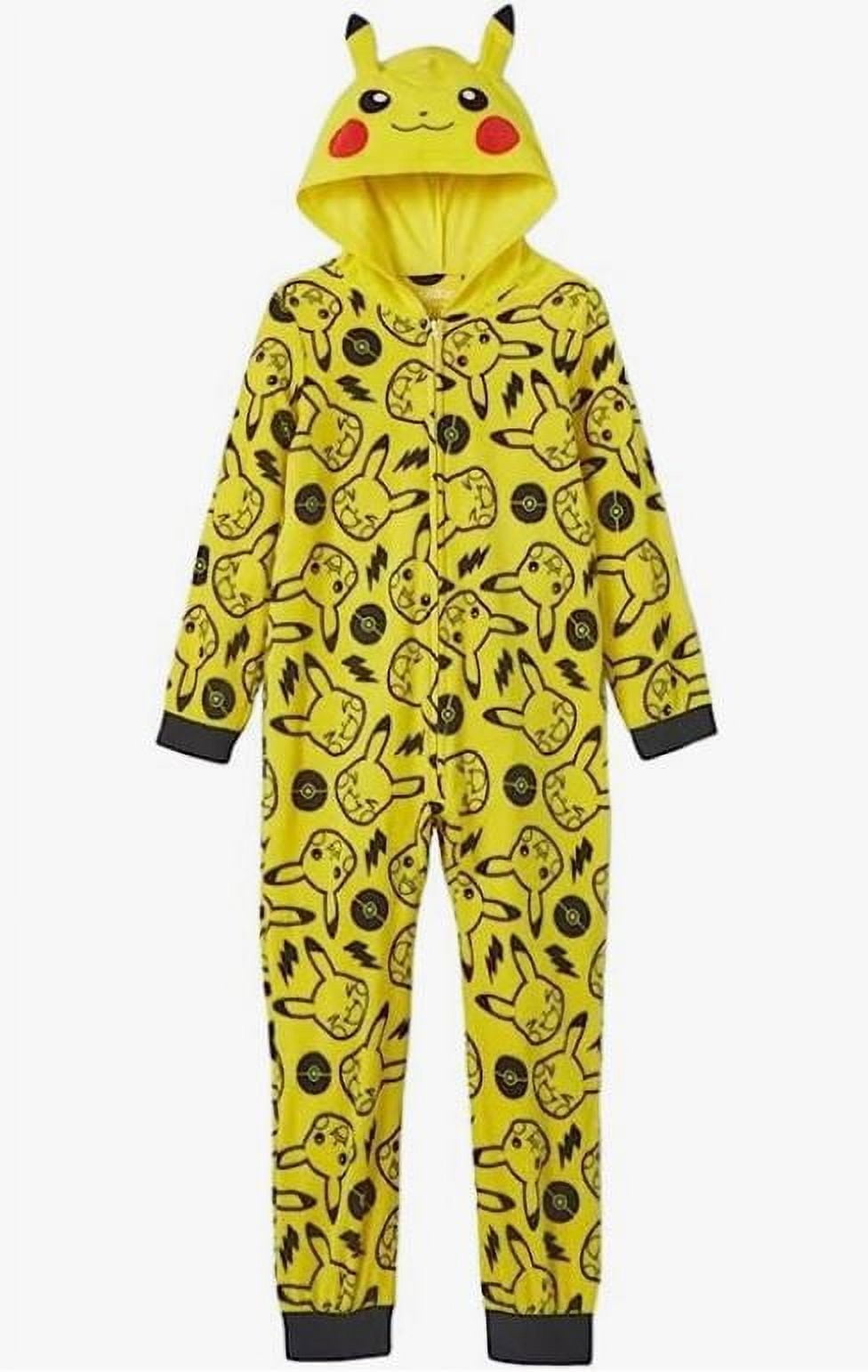 Pokemon Onesie Pikachu Yellow 3D Ears Kids All In One 12/14 - Walmart.com