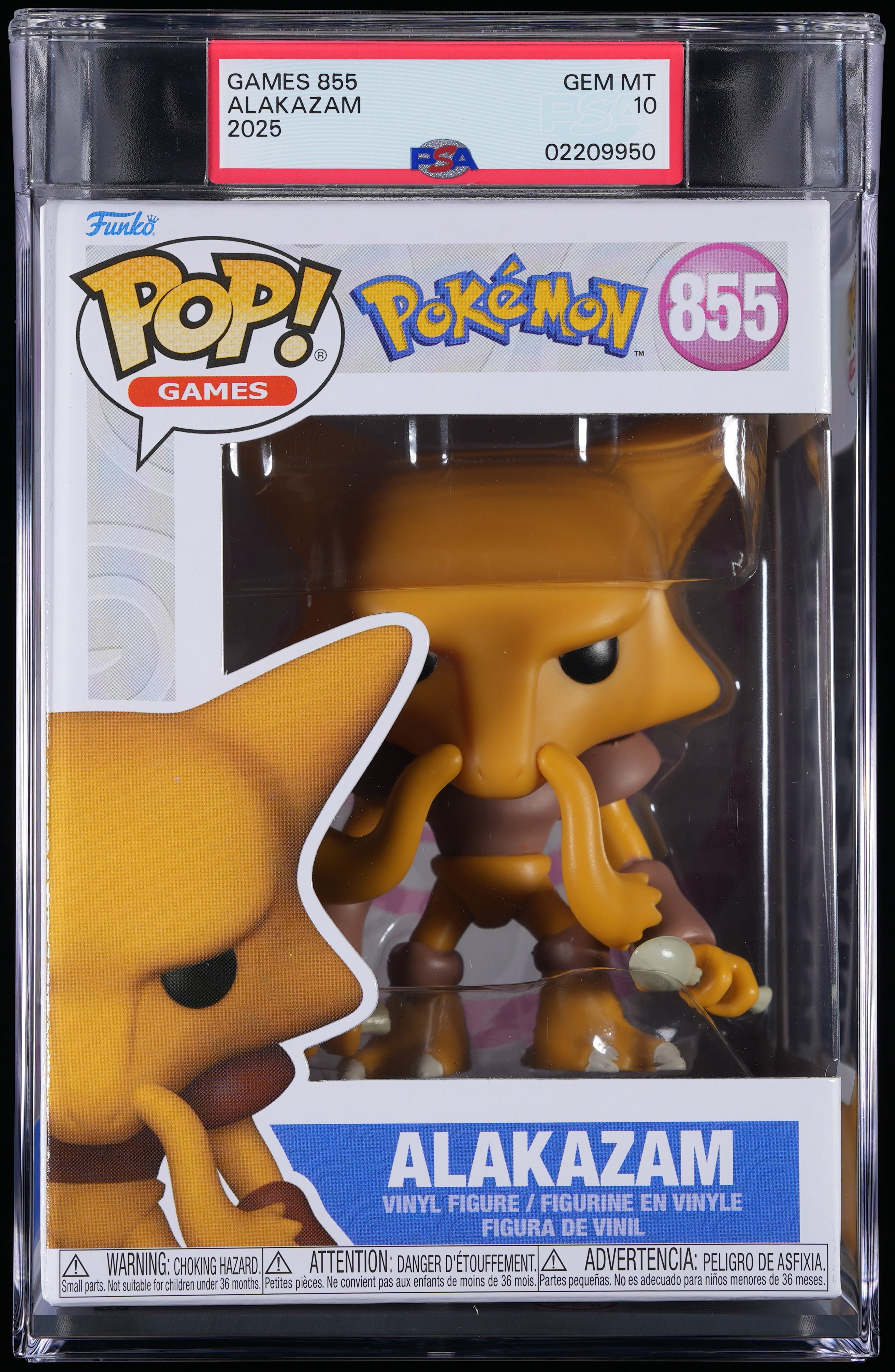 Pokemon, PSA Graded 10 GEM MINT, Alakazam Collectible Vinyl Figure #855 ...