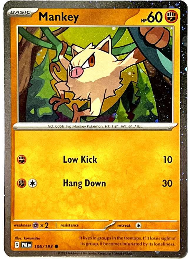 Pokemon Paldea Evolved Common Mankey Cosmos Holo - Walmart.com