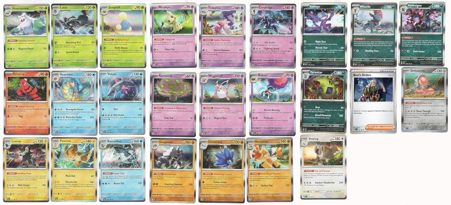 Pokemon Paldea Evolved – Complete Holo Rare Set - Mimikyu Tyranitar ...