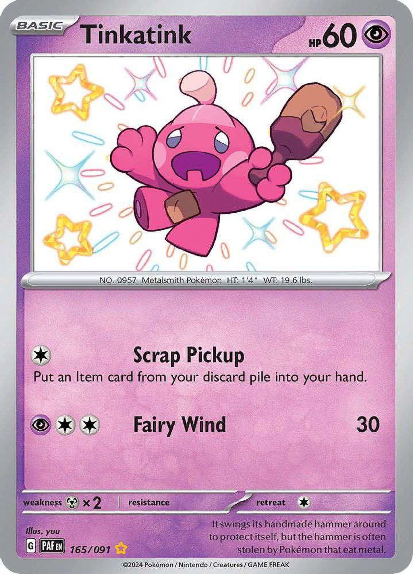 Pokemon Paldean Fates Tinkatink #165 (Shiny Rare) - Walmart.com