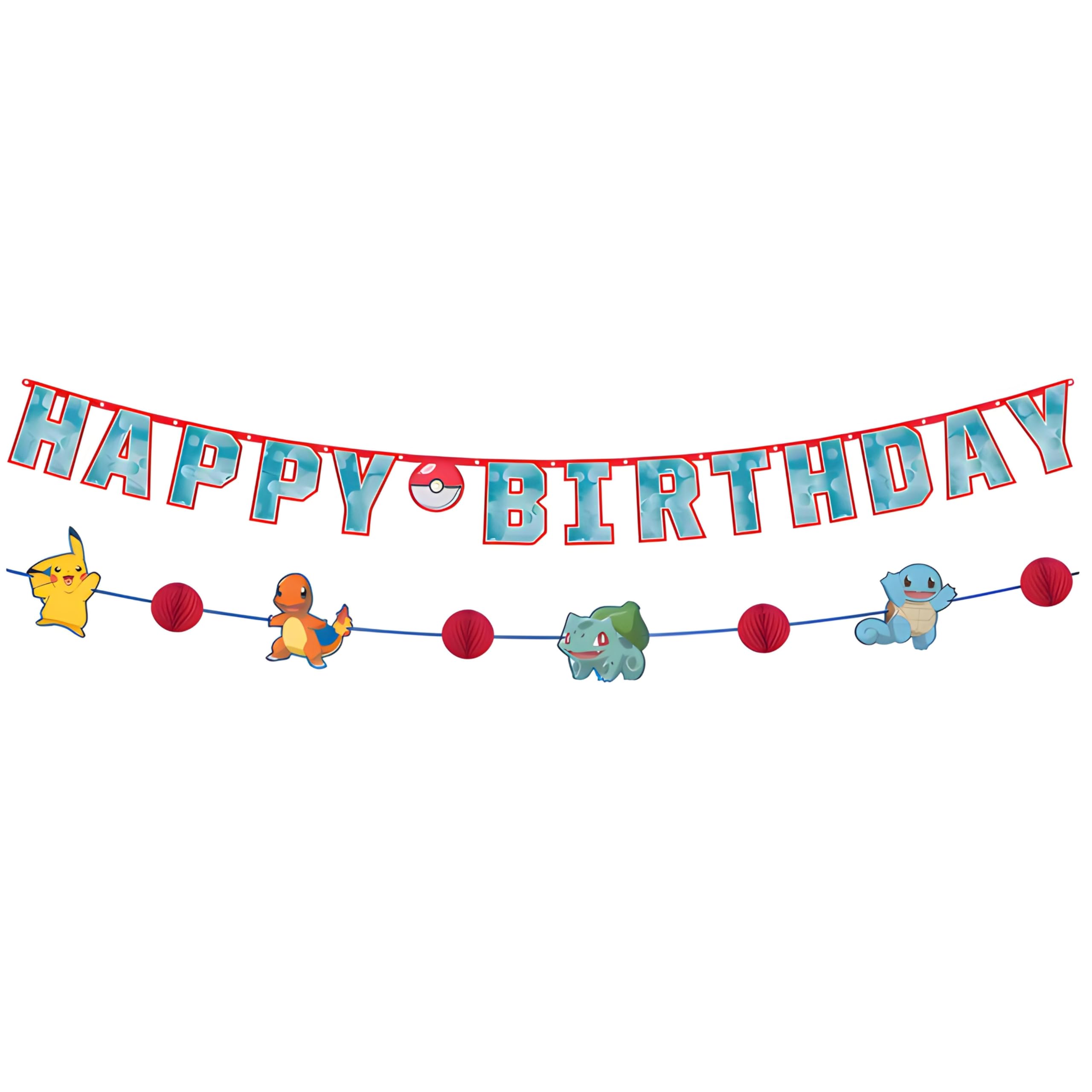 Pokemon Paper Party Banner Kit (Pack of H2FSD2) - Easy to Hang Colorful ...