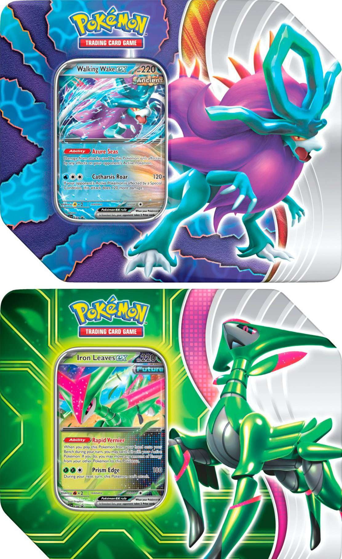 Pokemon Paradox Clash Walking Wake ex & Iron Leaves ex Set of 2 Tin Sets - Walmart Business Supplies