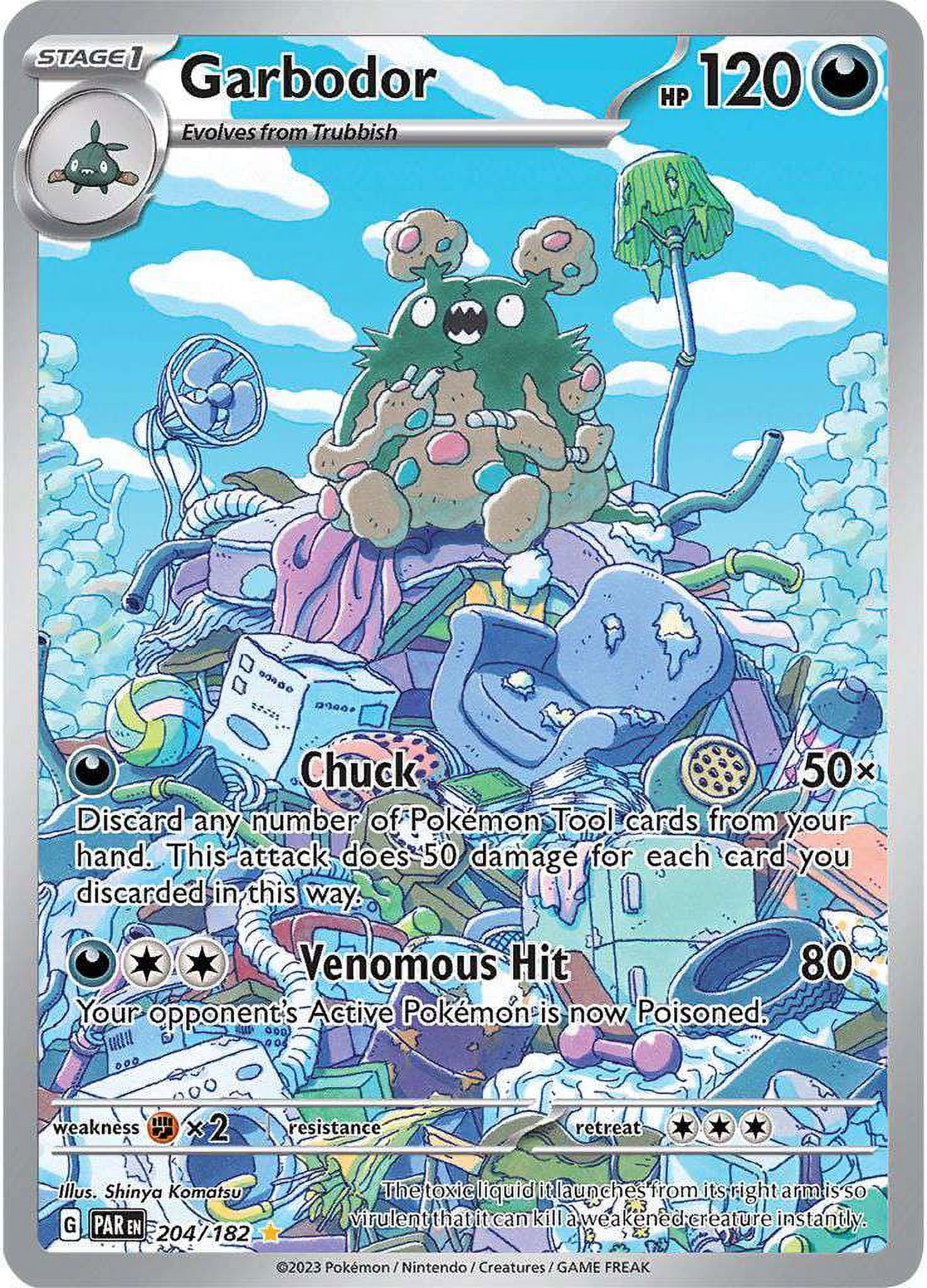 Pokemon Paradox Rift Illustration Rare Garbodor #204 - Walmart.com