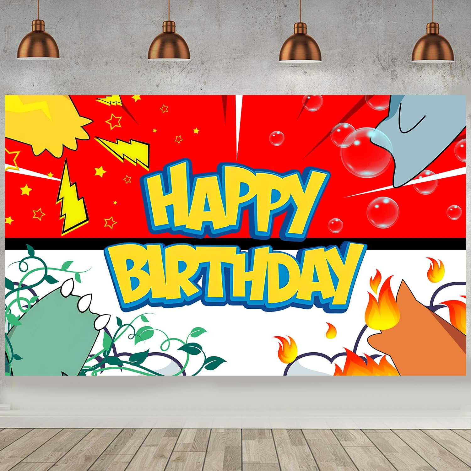Pokemon Party Decorations Birthday Party Supplies Banner Backdrop Boys ...