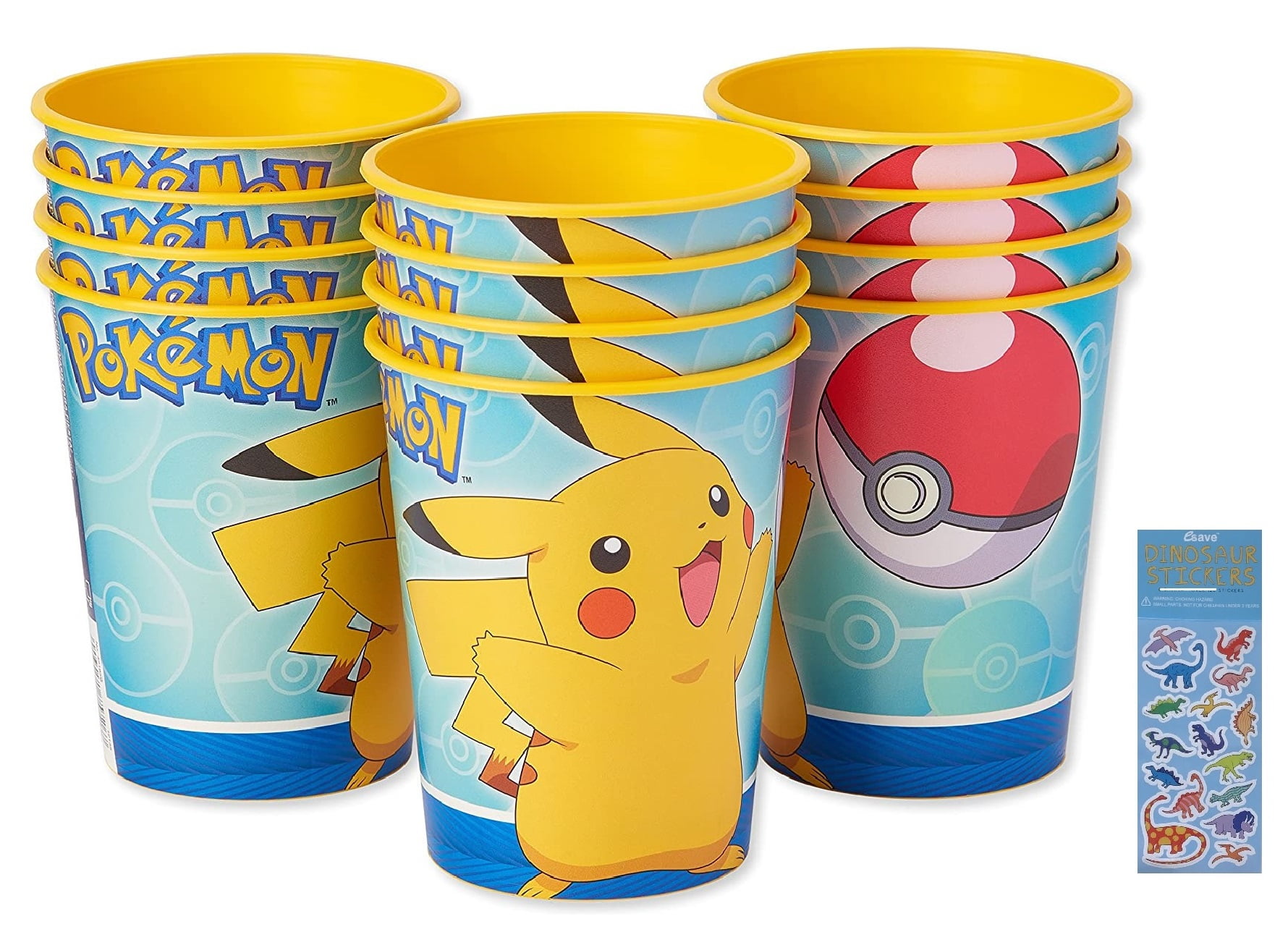 Pokemon Kids Birthday Cartoon Party Supplies - 16 oz Reusable Plastic ...