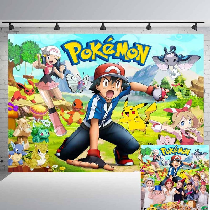 Pokemon Party Supplies Backdrop Banner Poster Birthday Decorations ...