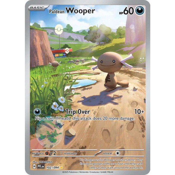 Pokemon Phantasmal Flames Illustration Rare Paldean Wooper #102 ...