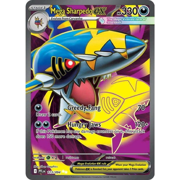 Pokemon Phantasmal Flames Ultra Rare Mega Sharpedo ex #113 - Walmart.com