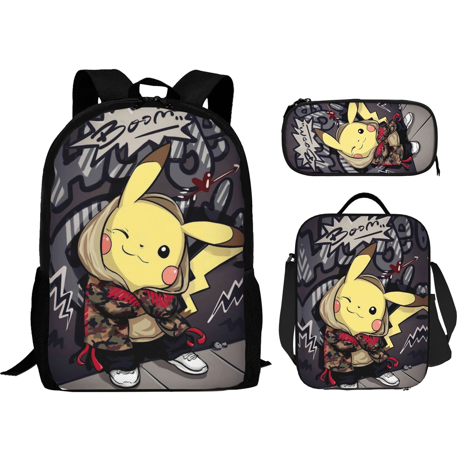 Pokemon_Pi_ka_chu 3D Printed One size 3PCS Laptop Backpacks ...