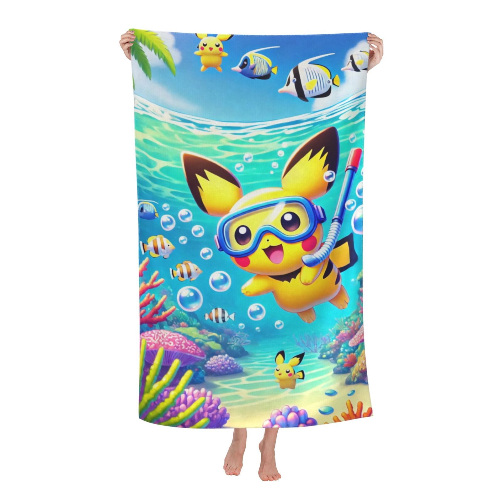 Pokemon-Pichu Underwater World Oversized Beach Towel - Extra Large ...