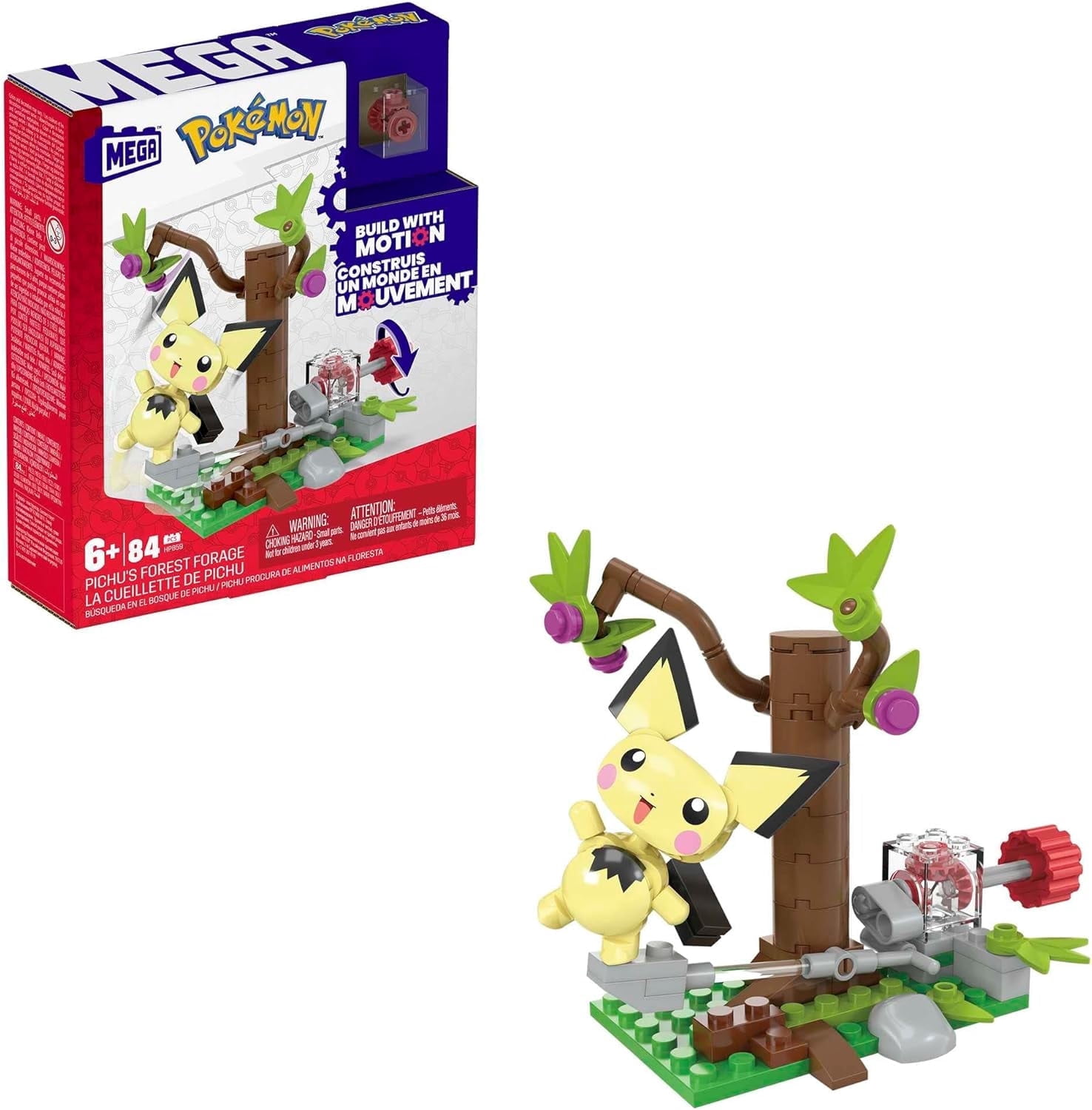 MEGA Pokmon Action Figure Building Toys Set, Pichu's Forest Forage with ...
