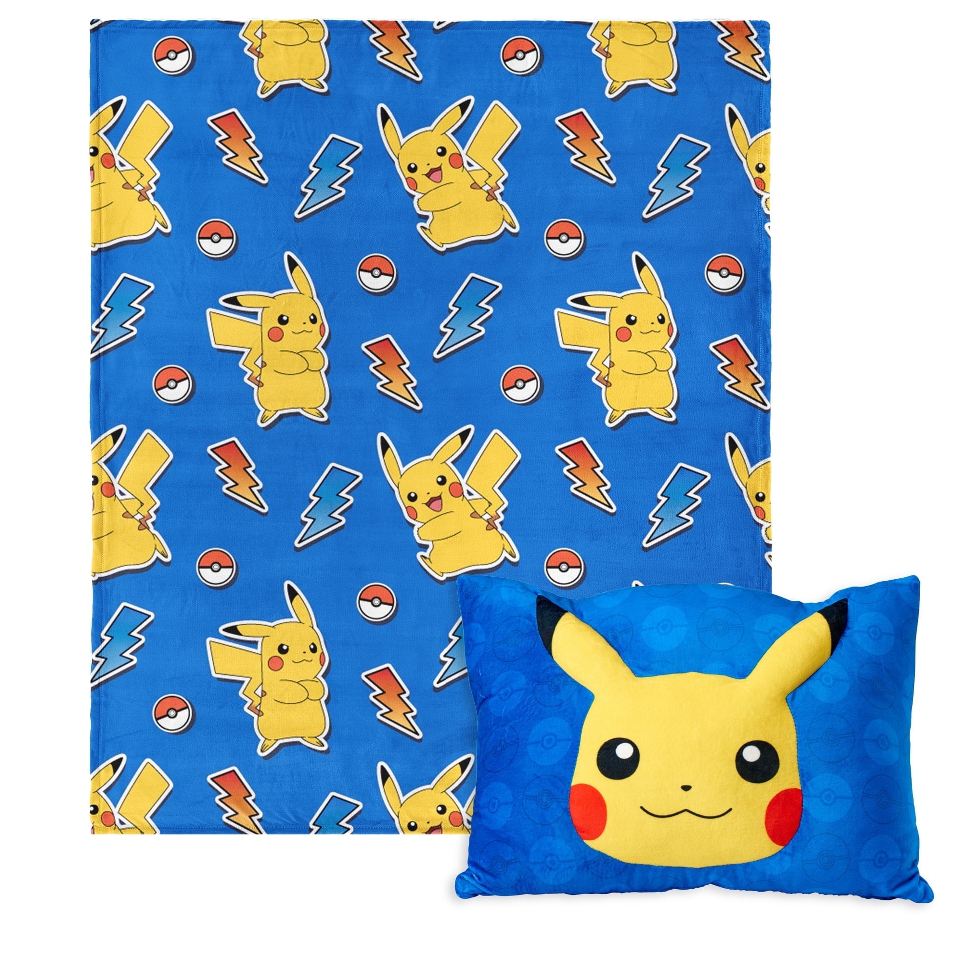 Pokemon Pika Pika Silk Touch Throw Blanket 50x60 Inches, Plush Pillow ...