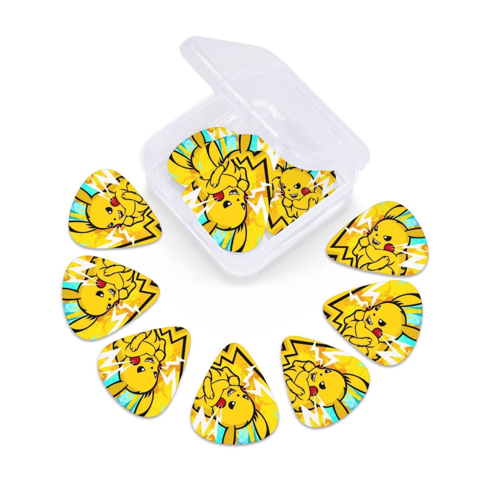 Pokemon Pikachu 12 Piece Guitar Picks Set With Holder For Acoustic ...