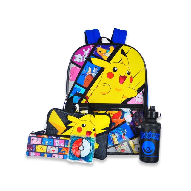 Pokemon 5-Piece Backpack Set with Padded Utility Case, School Bag ...